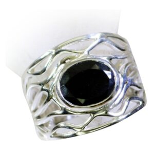 Jewelryonclick Genuine Black Onyx Statement Rings Sterling Silver Astrological Size in 5,6,7,8,9,10,11,12