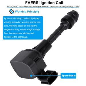 FAERSI Ignition Coil Compatible with 2003-2008 Infiniti Fx35 G35 M35, 2003-2006 Nissan 350z - V6 3.5L, Replaces OE# UF401 IGC0007 C1439