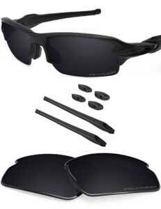 blazerbuck polarized replacement lenses & sock kit for oakley flak 2.0 oo9295 - black