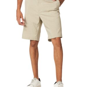 PGA TOUR Men's Flat Front Hybrid Heather Golf Short, Khaki Heather, 40