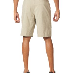 PGA TOUR Men's Flat Front Hybrid Heather Golf Short, Khaki Heather, 40