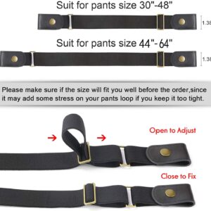 WERFORU No Buckle Show Belt for Men Buckle Free Stretch Belt for Jeans Pants 1.38 Inches Wide Father's Day Gift, Black, Pants Size 30-48 Inches