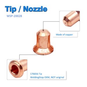 WeldingStop 176655 176656 Kit for Miller Spectrum 375 X-treme Plasma Cutter ICE-25C ICE-27C Torch WS OEMed consumables (NOT Spectrum 375 X-treme Cutter with XT30 torch)