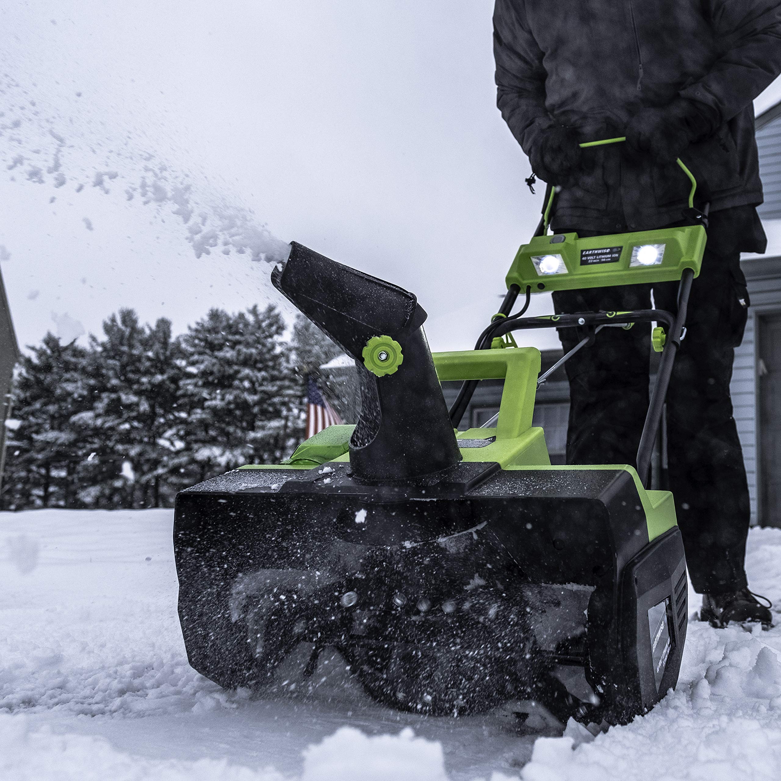 Earthwise SN74022 22" 40V Cordless Electric Snow Thrower, (4.0AH Battery & Charger Included)