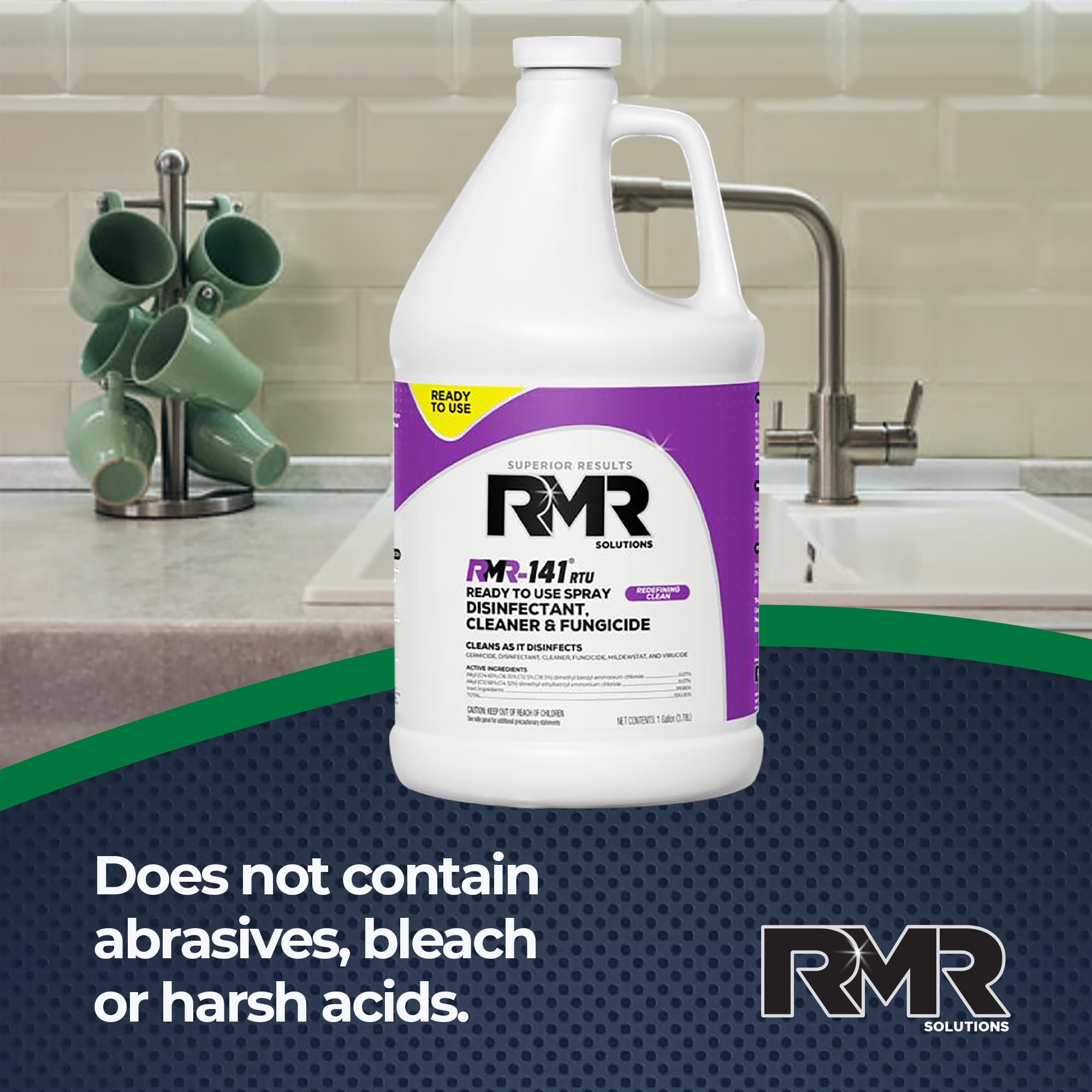 RMR-141 Mold and Mildew Killer, Kills 99% of Household Bacteria and Viruses, Cleans and Disinfects, EPA Registered, 1 Gallon Bottle