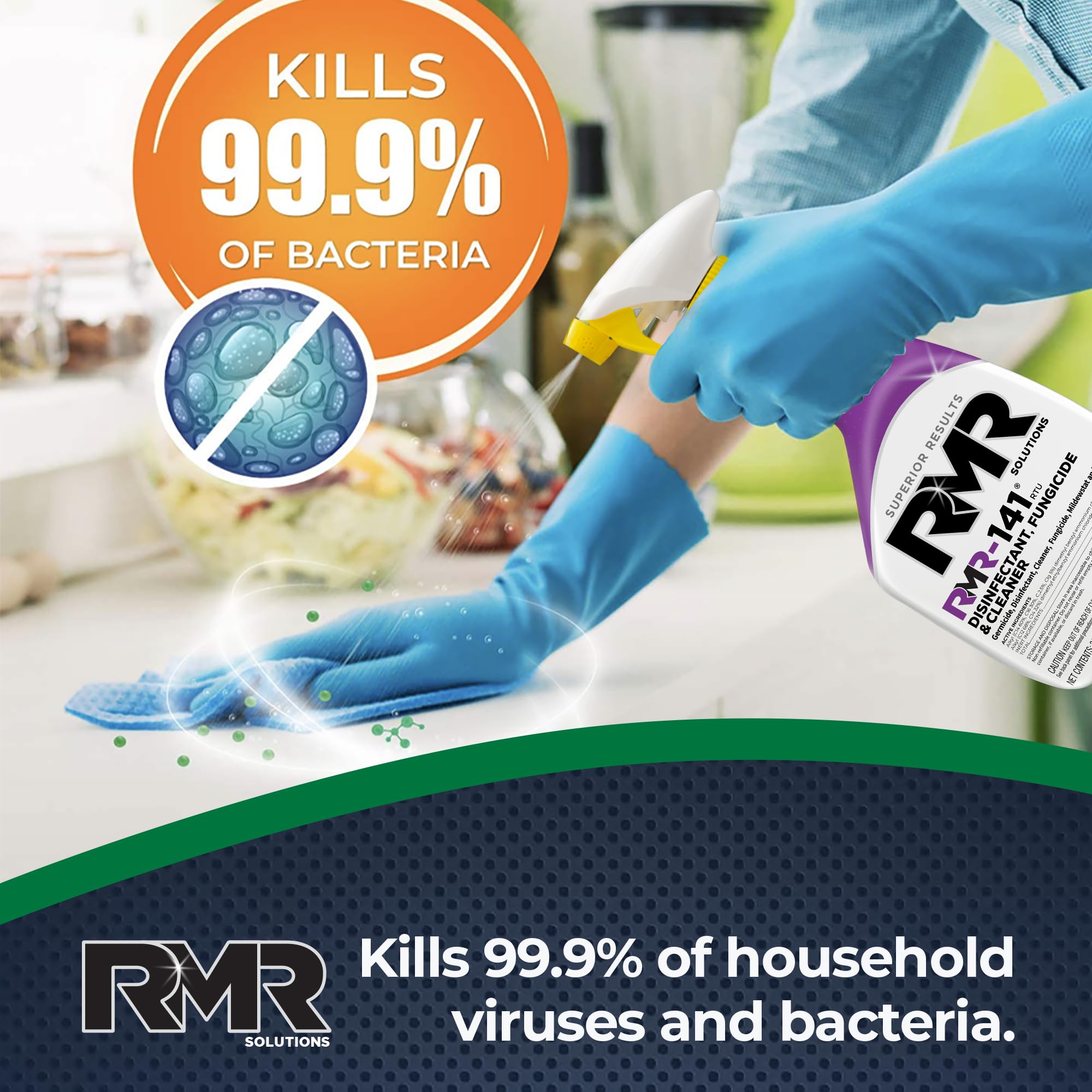 RMR-141 Mold and Mildew Killer, Kills 99% of Household Bacteria and Viruses, Cleans and Disinfects, EPA Registered, 1 Gallon Bottle