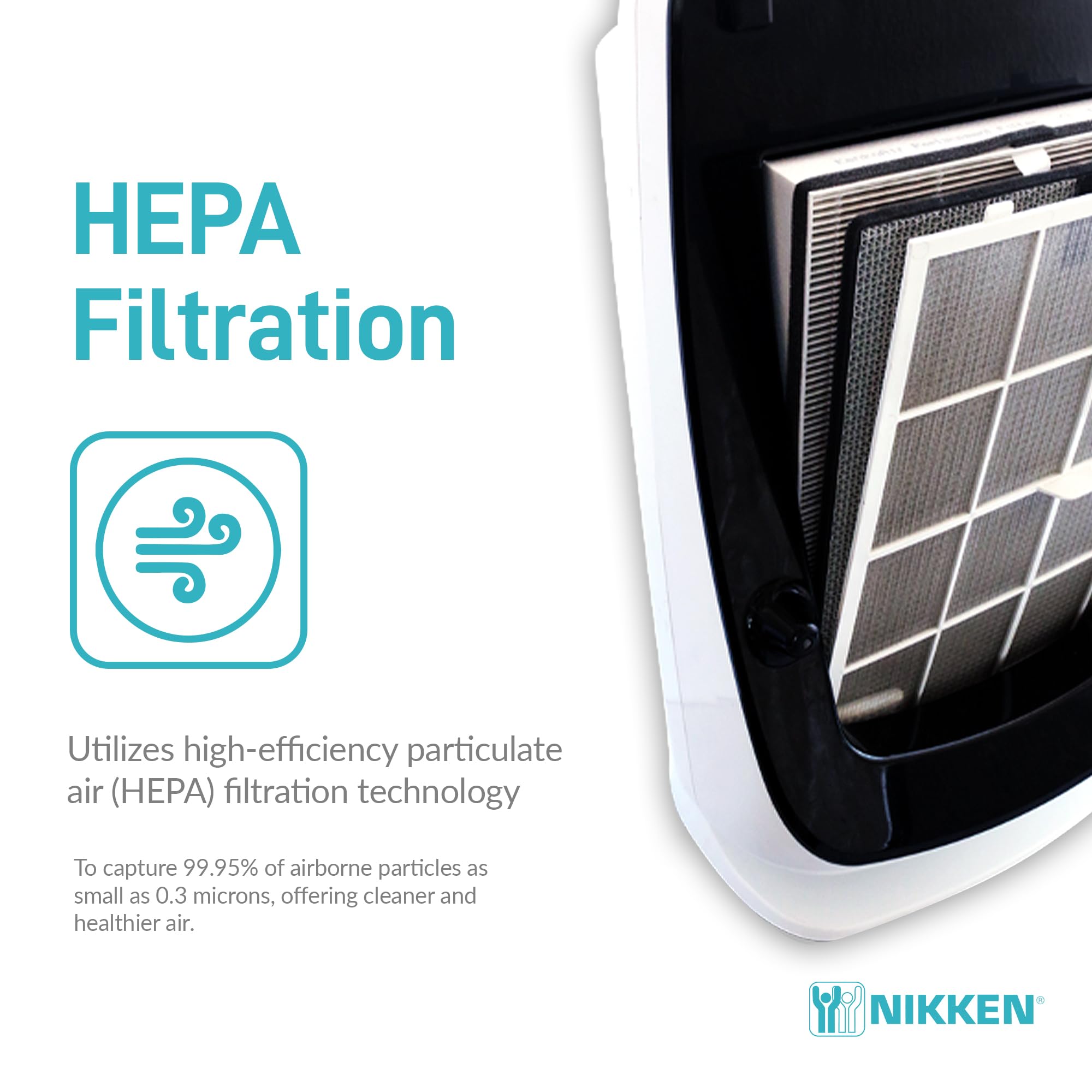 Nikken KenkoAir Purifier® HEPA Filter Pack 1445 Replacement for KenkoAir® Filter Purifier System 1441 - Activated Carbon Air HEPA Vacuum Cleaner Filters Air Purifier for Bedroom, Homes, and Offices