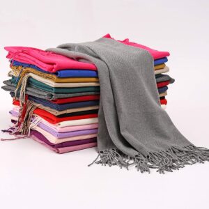 RIIQIICHY Scarfs for Women Winter Black Pashmina Shawls and Wraps for Evening Dresses Warm Large Scarves Wedding Shawl