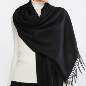 RIIQIICHY Scarfs for Women Winter Black Pashmina Shawls and Wraps for Evening Dresses Warm Large Scarves Wedding Shawl