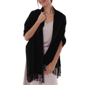 RIIQIICHY Scarfs for Women Winter Black Pashmina Shawls and Wraps for Evening Dresses Warm Large Scarves Wedding Shawl