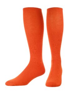 tck ts all sport polyester baseball football soccer volleyball tube sock (orange, small)