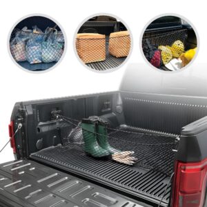 envelope style trunk mesh cargo net for ford f150 2015 - 2023 car accessories - premium trunk organizers and storage - cargo bed for pickup truck