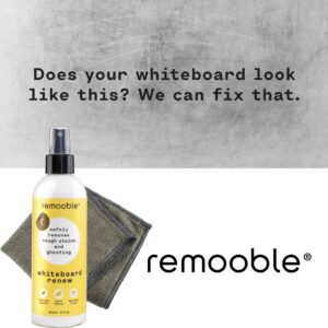 Remooble Dry Erase Whiteboard Cleaner Spray - Safely Removes Tough Stains and Ghosting (2 Pack)