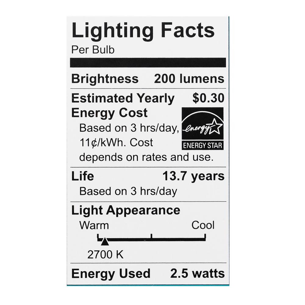 EcoSmart 25-Watt Equivalent B11 E12 Base Dimmable Clear Filament Vintage Style LED Light Bulb, Soft White (3-Pack)