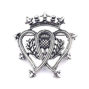 traditional scottish style luckenbooth brooch pin - silver/metal (0.3 oz)