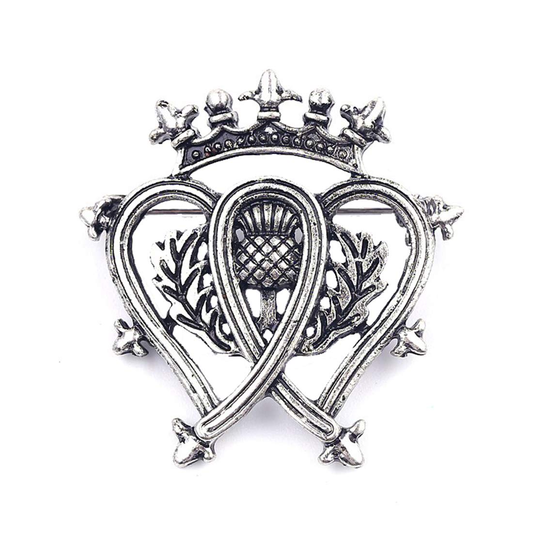 Traditional Scottish Style Luckenbooth Brooch Pin - Silver/Metal (0.3 oz)