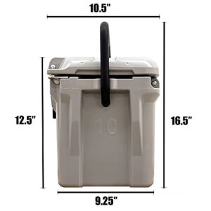 Fatboy 10QT Rotomolded Cooler Chest Ice Box Hard Lunch Box (White)