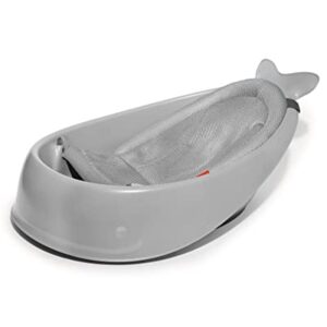 Skip Hop Baby Bath Tub, 3-Stage Smart Sling Tub, Moby, Grey