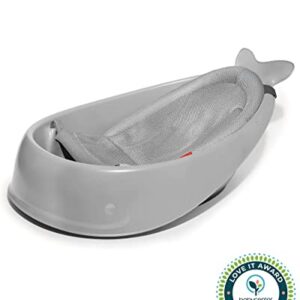 Skip Hop Baby Bath Tub, 3-Stage Smart Sling Tub, Moby, Grey