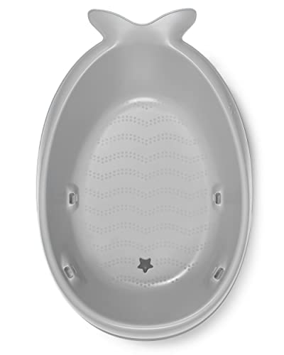 Skip Hop Baby Bath Tub, 3-Stage Smart Sling Tub, Moby, Grey