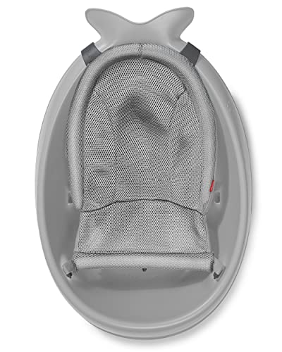 Skip Hop Baby Bath Tub, 3-Stage Smart Sling Tub, Moby, Grey