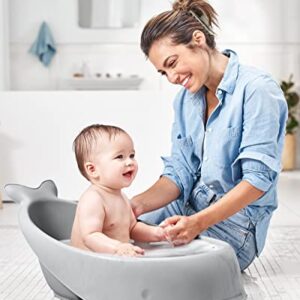 Skip Hop Baby Bath Tub, 3-Stage Smart Sling Tub, Moby, Grey