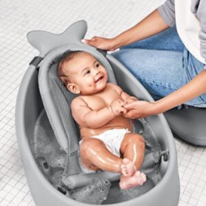 Skip Hop Baby Bath Tub, 3-Stage Smart Sling Tub, Moby, Grey