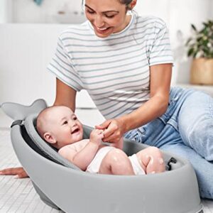 Skip Hop Baby Bath Tub, 3-Stage Smart Sling Tub, Moby, Grey