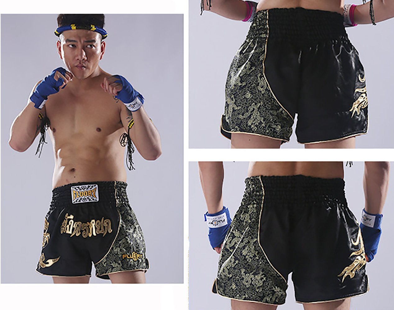 FLUORY Muay Thai Fight Shorts,MMA Shorts Clothing Training Cage Fighting Grappling Martial Arts Kickboxing Shorts Clothing