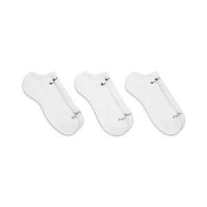 Nike Everyday Plus Cushion No Show Socks 3-Pair Pack White/Black XL (US Men's Shoe 12-15)