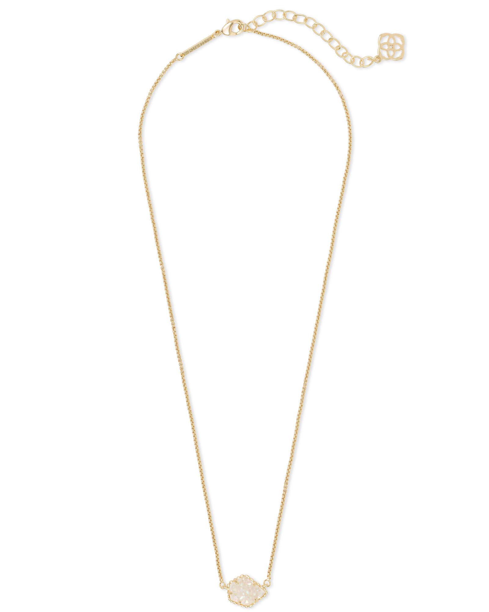 Kendra Scott Tess Pendant Necklace for Women, Fashion Jewelry, Gold-Plated, Iridescent Drusy