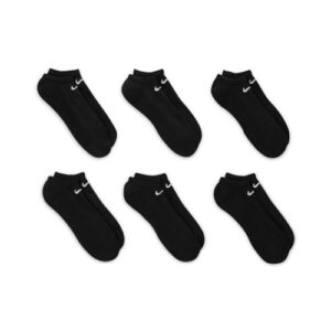 Nike Everyday Cushion No Show Socks, Unisex Nike Socks, Black/White, L (Pack of 6 Pairs of Socks)