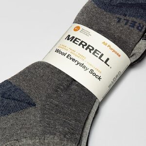 Merrell Men's 3 Pack Cushioned Performance Hiker Socks (Low/Quarter/Crew Socks), Charcoal Black (Quarter), Shoe Size: 9.5-12