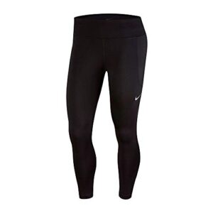 nike women's fast crop, black/reflective silver, x-small