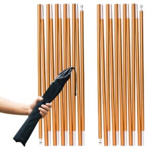 triwonder tent pole 2 pcs - aluminium rod tent pole replacement accessories tent bar tent building supporting rod awning frames kit for hiking camping (gold - 10.92ft)