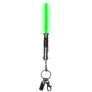 star wars luke skywalker green lightsaber keychain