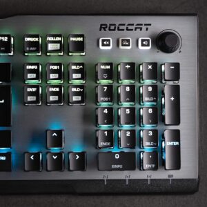 ROCCAT Vulcan 120 AIMO Mechanical PC Gaming Keyboard Tactile Titan Switch, Full Size with Per Key AIMO RGB Lighting, Anodized Aluminum Top Plate and Detachable Palm/Wrist Rest, Gunmetal Gray/Black