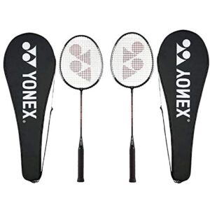 YONEX GR 303 Badminton Racket 2018 Professional Beginner Practice Racquet Face Cover Steel Shaft - Pack of 2