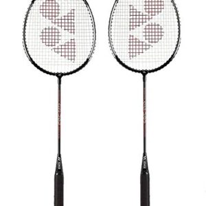 YONEX GR 303 Badminton Racket 2018 Professional Beginner Practice Racquet Face Cover Steel Shaft - Pack of 2