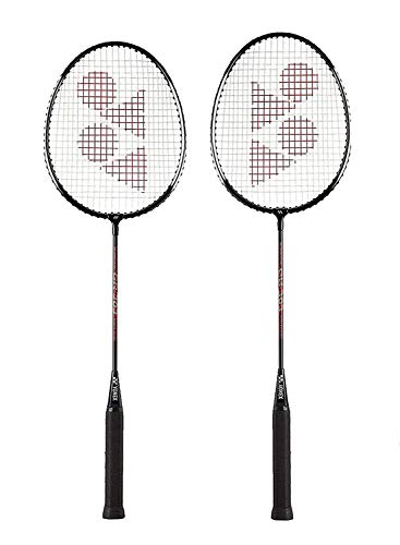 YONEX GR 303 Badminton Racket 2018 Professional Beginner Practice Racquet Face Cover Steel Shaft - Pack of 2