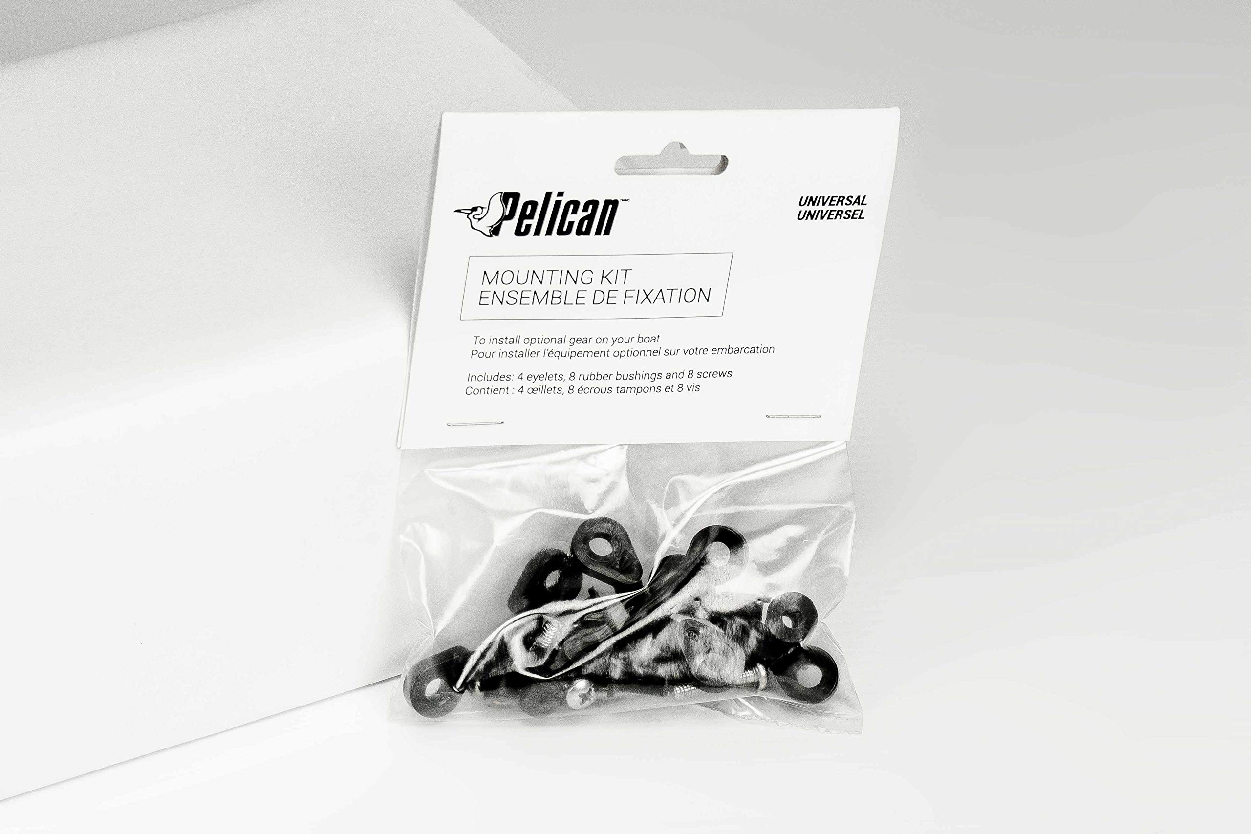 Pelican Kayak Hardware Rigging Kit - Easily Attach Accessories and Gear - 20pcs - Bungee Deck Loops Tie Down Nylon Pad Eye with Stainless Steel Screws - for Fishing Kayaks, Boat and Canoe