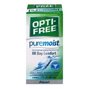 alcon opti free disinfecting solution, multi-purpose, all day comfort, pure moist, 2 oz