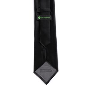 fortunatever Classical Men's Solid Handmade Extra Long Necktie,Black Tie With Gift Box