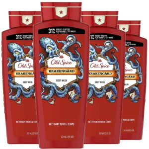 Old Spice Body Wash for Men Wild Collection Krakengard Scent Pack Of 4, citrus, 21 Fl Oz