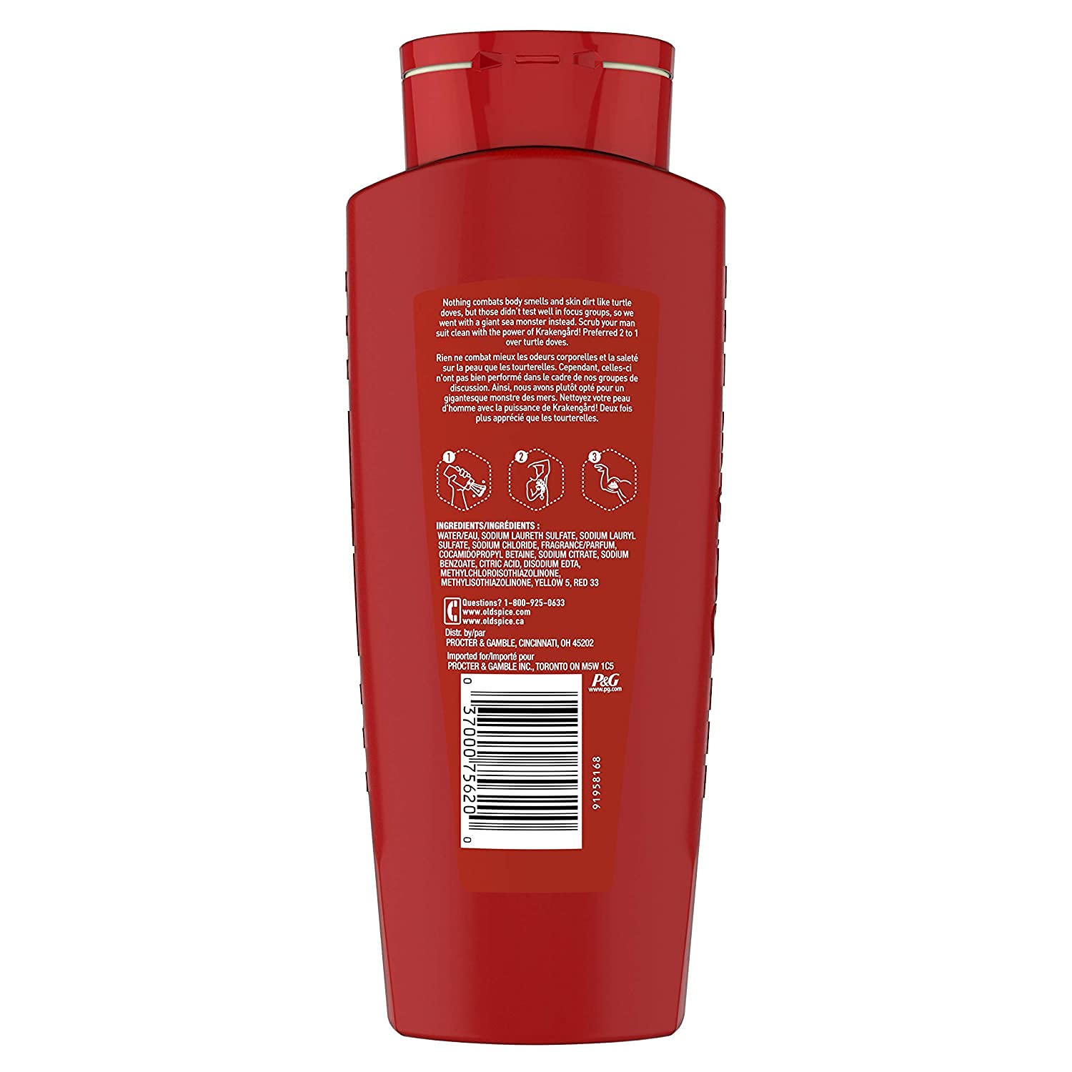 Old Spice Body Wash for Men Wild Collection Krakengard Scent Pack Of 4, citrus, 21 Fl Oz