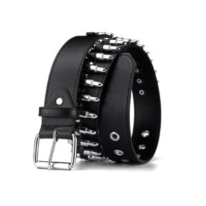 yyhjm bullet rivet belts personalized black belt fantastic pu leather belt for jeans hip hop