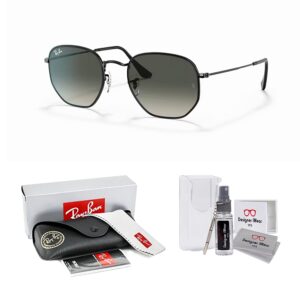 Ray-Ban RB3548N Hexagonal 002/58 51M Black/Green Polarized Sunglasses For Men For Women + BUNDLE with Designer iWear Eyewear Kit