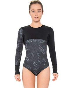 akela surf lineup onepiece surf suit, black, small