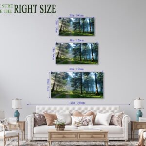 arteWOODS Green Forest Canvas Wall Art Living Room Wall Decor Large Nature Pictures Canvas Artwork Contemporary Wall Art Modern Landscape Pine Trees for Kitchen Office Home Decoration 24" x 48"