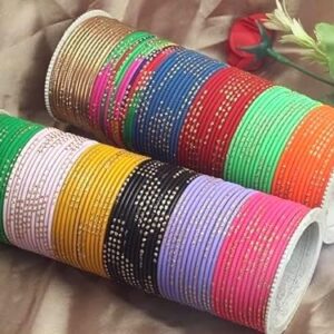 Ratna creation Bollywood Indian Traditional 144 pcs Multi Color Bangle Bracelet Set Women Wedding Partywear Arrangement Costume Jewelry Set (2.6)